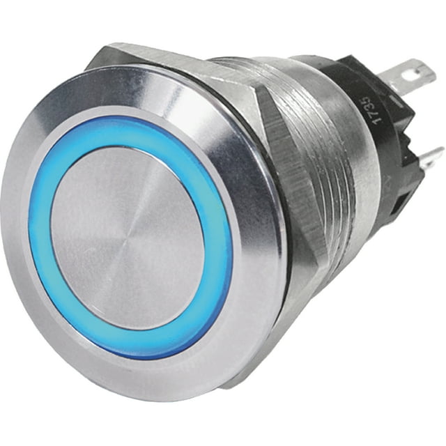 Blue Sea Systems Push Button LED Ring Switch, Blue, Off-(On) - Walmart ...