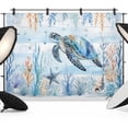 Blue Sea Turtle Backdrops for Photography, Nautical Coastal Starfish ...