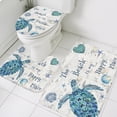 Blue Sea Turtle Bathroom Rugs Set Beach Happy Place Seashell Starfish ...