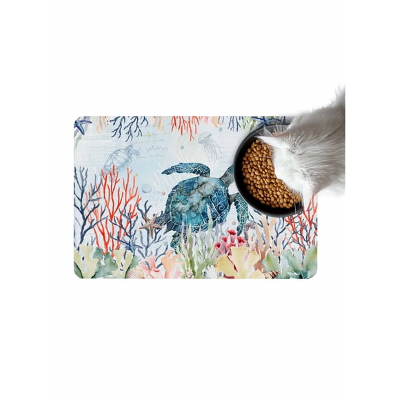 Blue Sea Turtle Doormat Non Slip Diatomaceous Earth Door Mat Absorbent ...