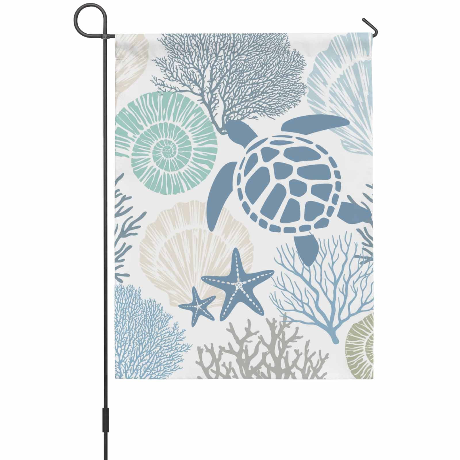 Blue Sea Turtle Garden Flag 12 x 18 Inches, Nautical Ocean Watercolor ...