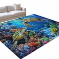 Blue Sea Turtle Ocean Washable Rug 3x5 Area Rug for Living Room Bedroom ...