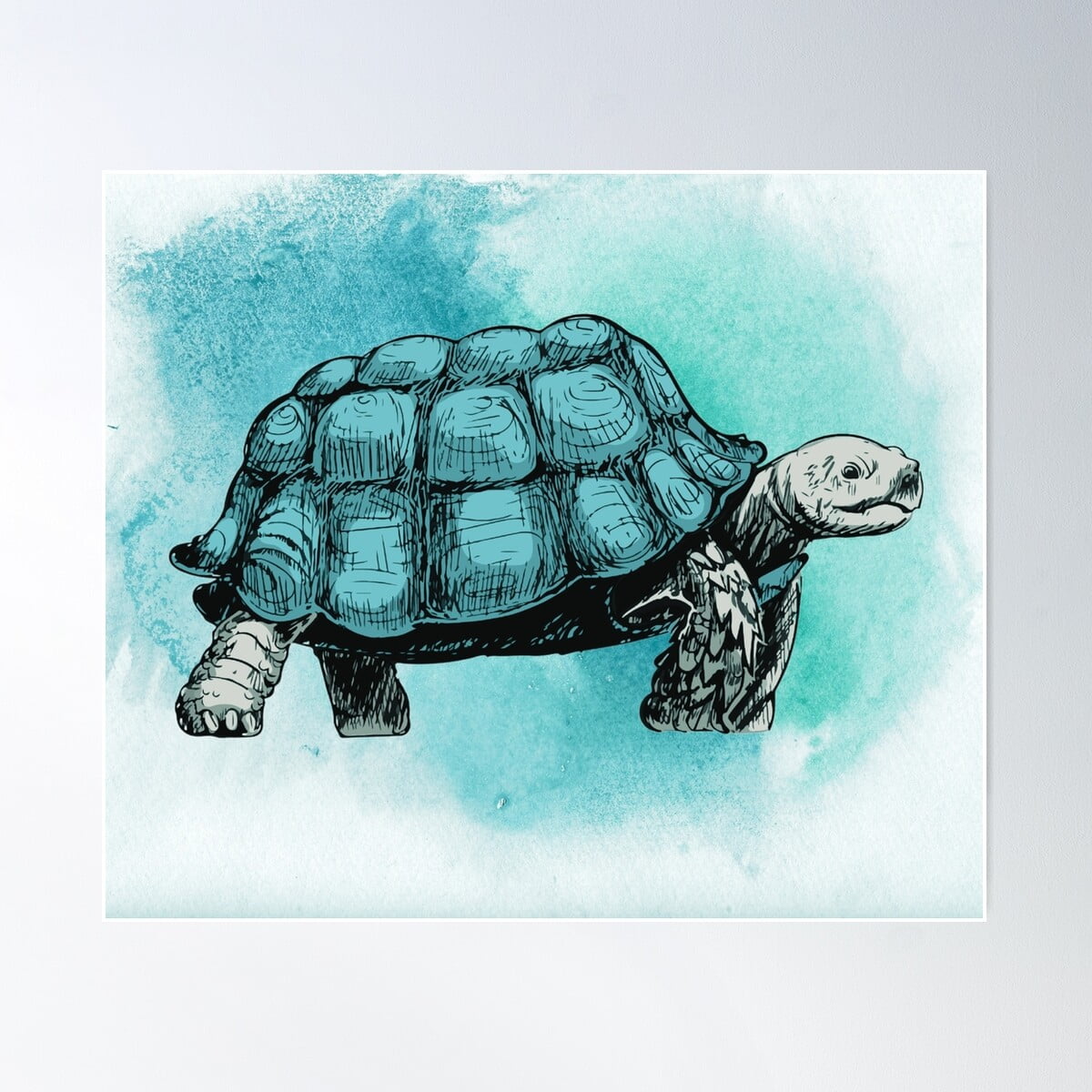 Blue Sea Turtle Poster Wall Art Modern Wall Decor For Living Room ...