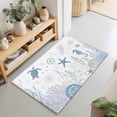 Blue Sea Turtle Starfish Cora Shell Rectangle Area Rug 2x3ft,Living ...