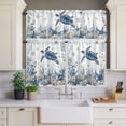 Blue Sea Turtle Starfish Coral Shells Curtain Tier and Valance Set 3 ...