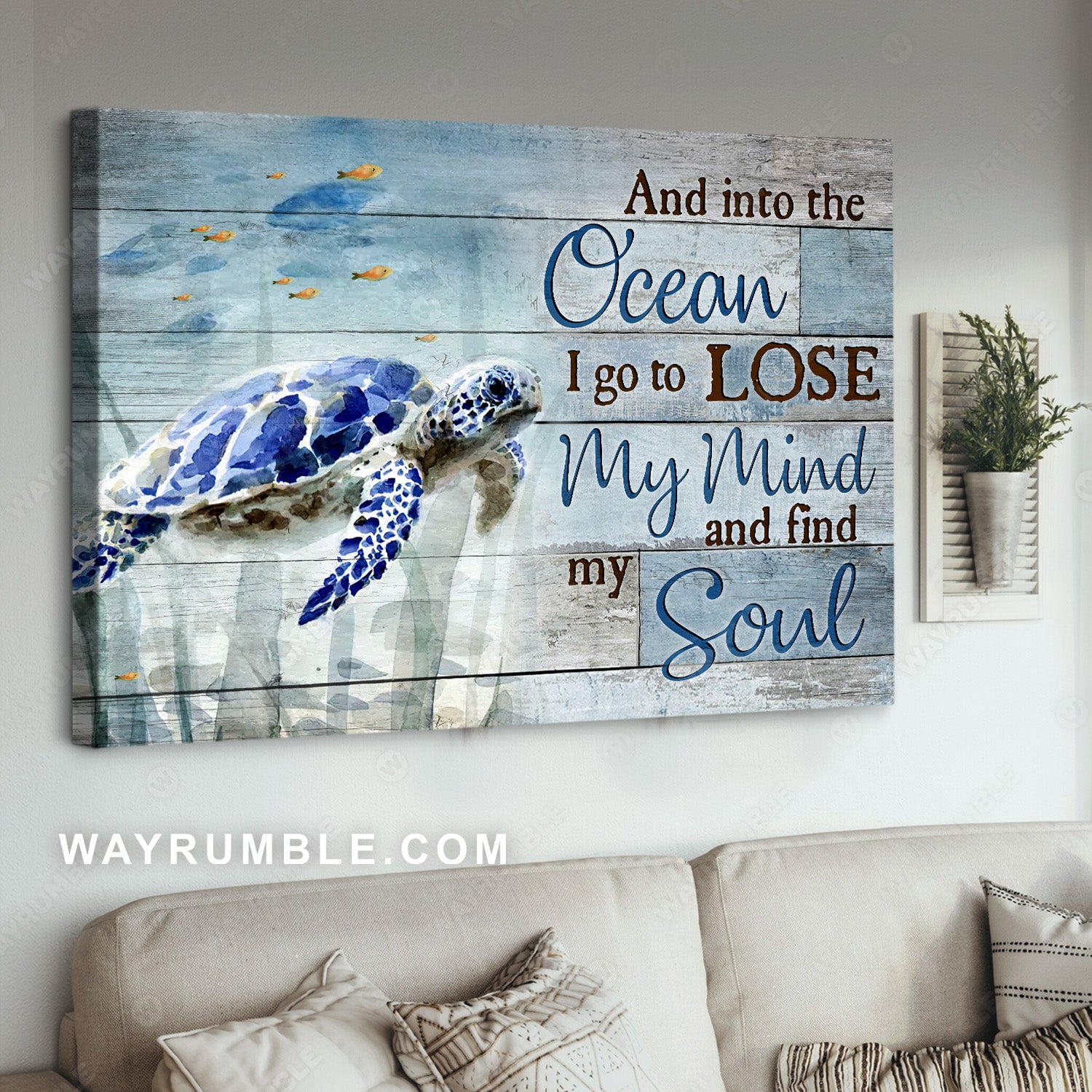 Blue Sea Turtle Stunning Ocean Painting And Into The Ocean - Jesus ...