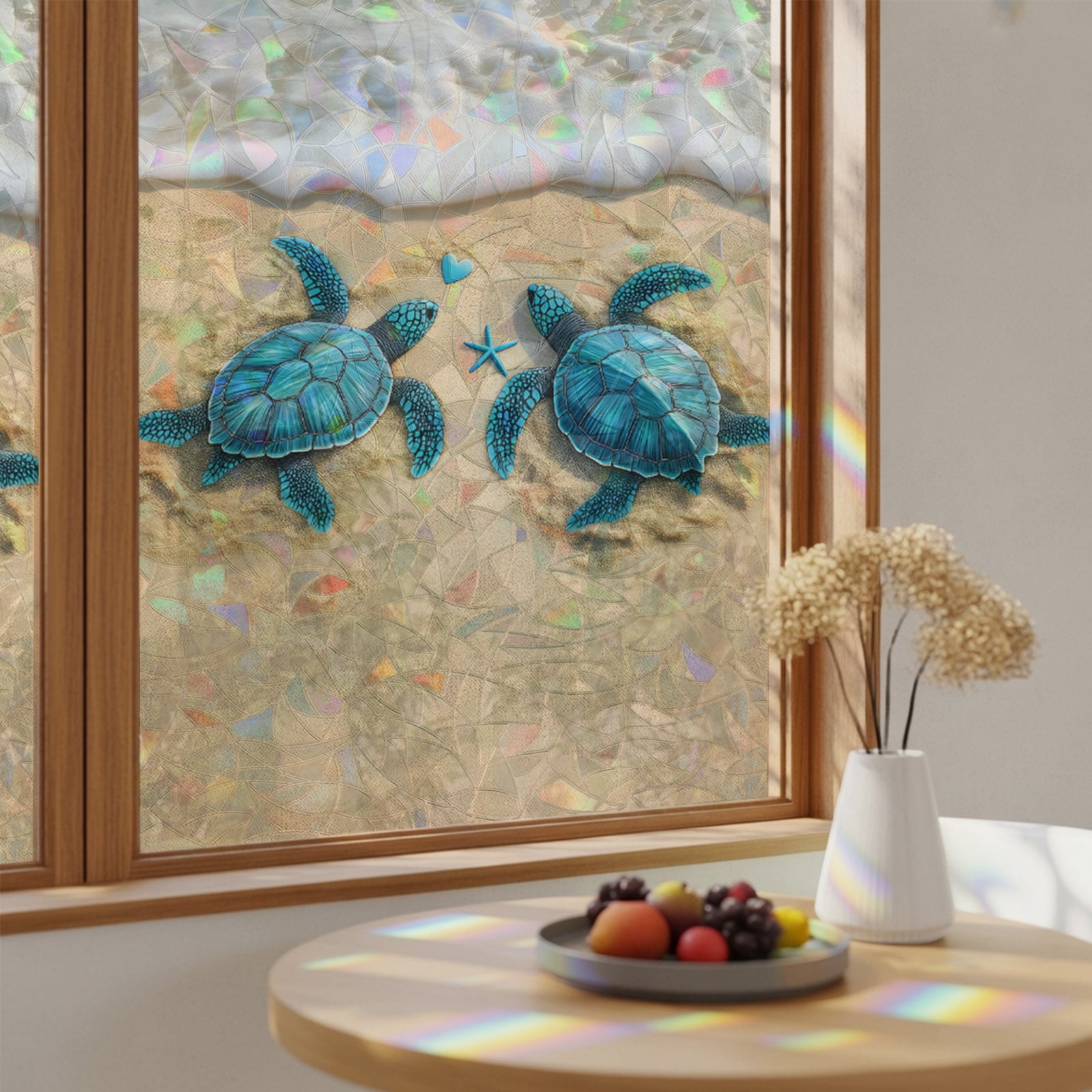 Blue Sea Turtle Summer Beach Window Privacy Film,Heat Control Sun ...