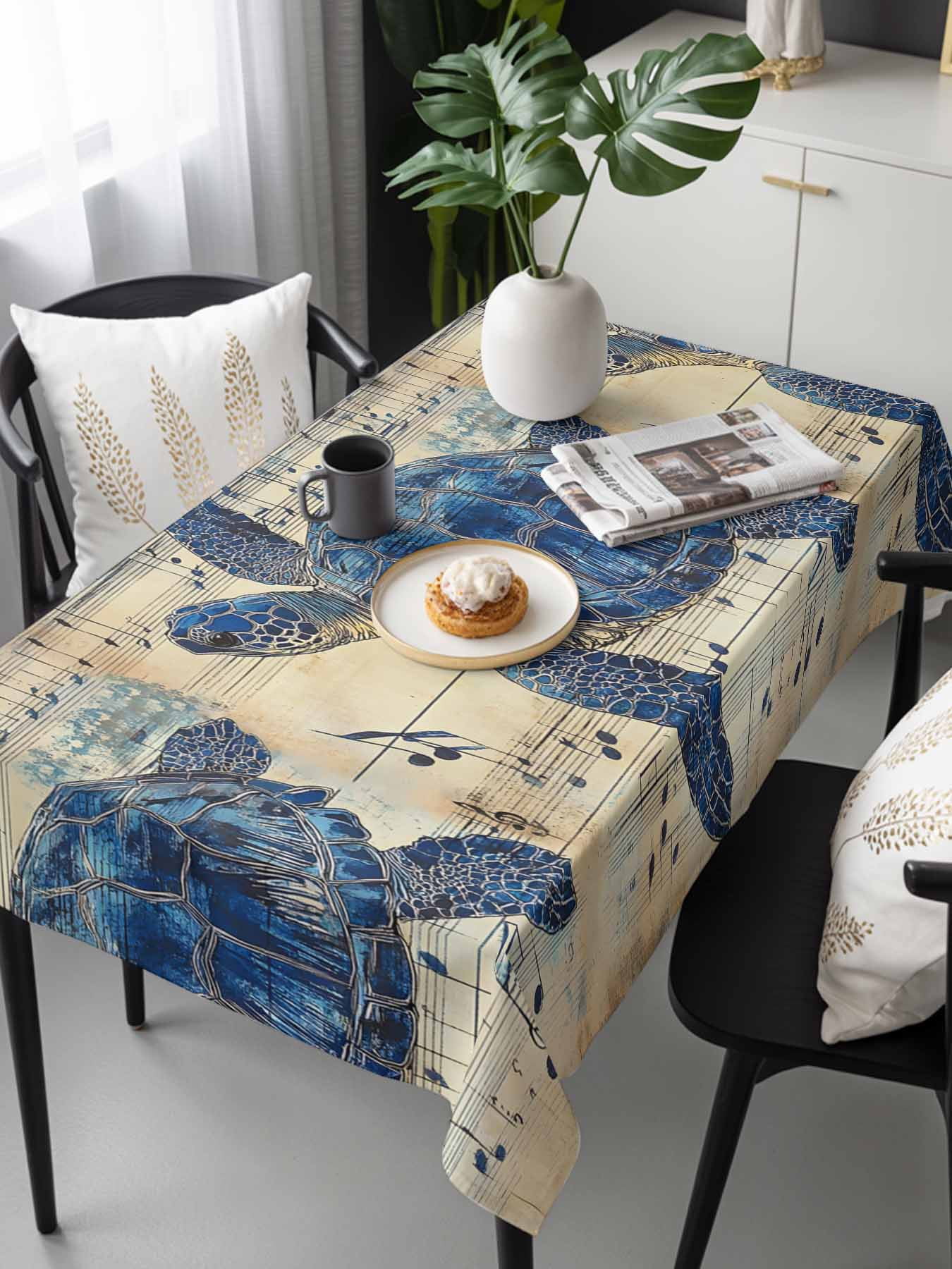 Blue Sea Turtle Tablecloth Rectangle Table Cloths 54x108 ,Waterproof ...