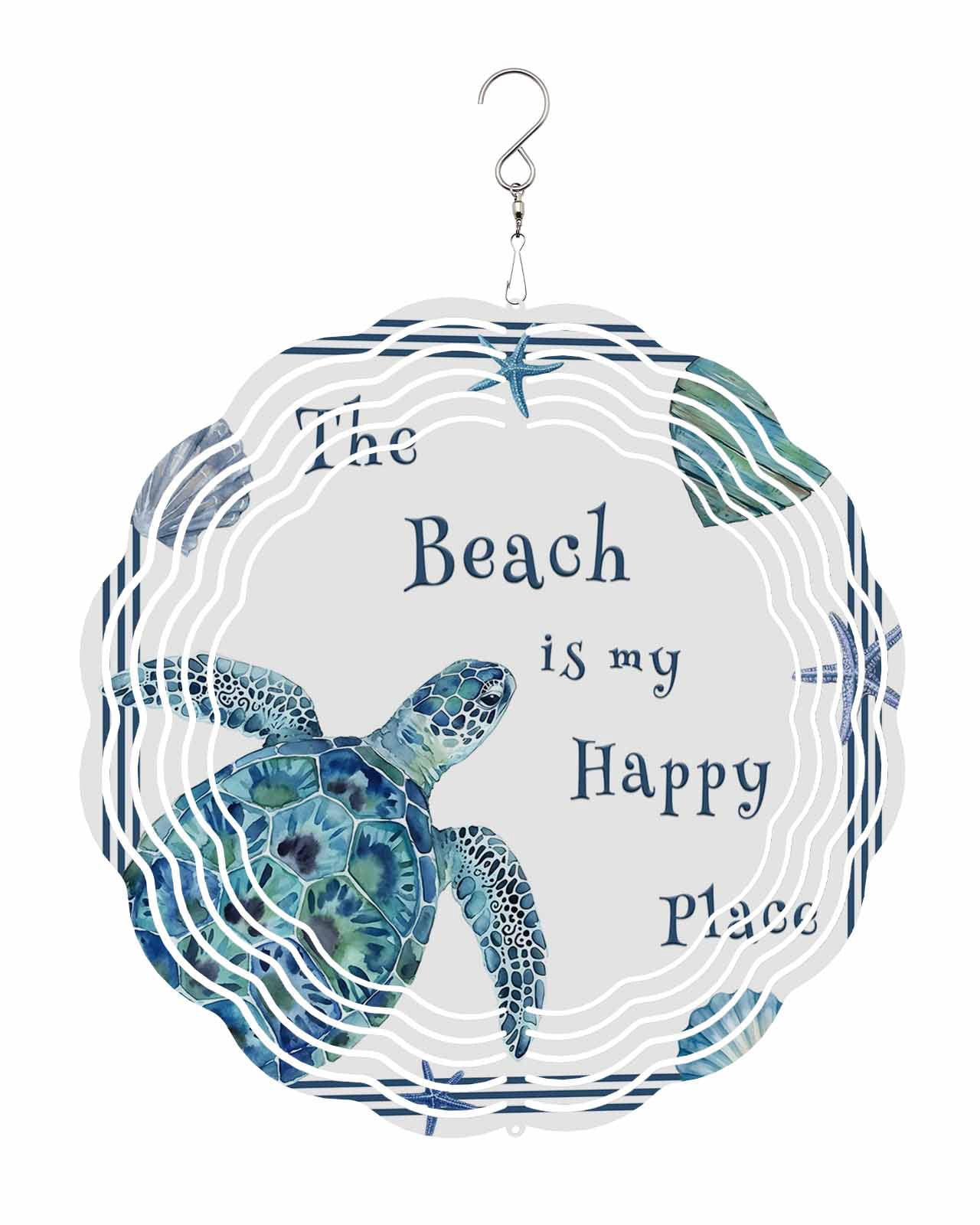 Blue Sea Turtle Wind Spinner for Garden Yard 10In, Watercolor Beach ...