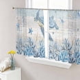 Blue Sea Turtles Sheer Curtains for Living Room Bedroom Coastal Vintage ...