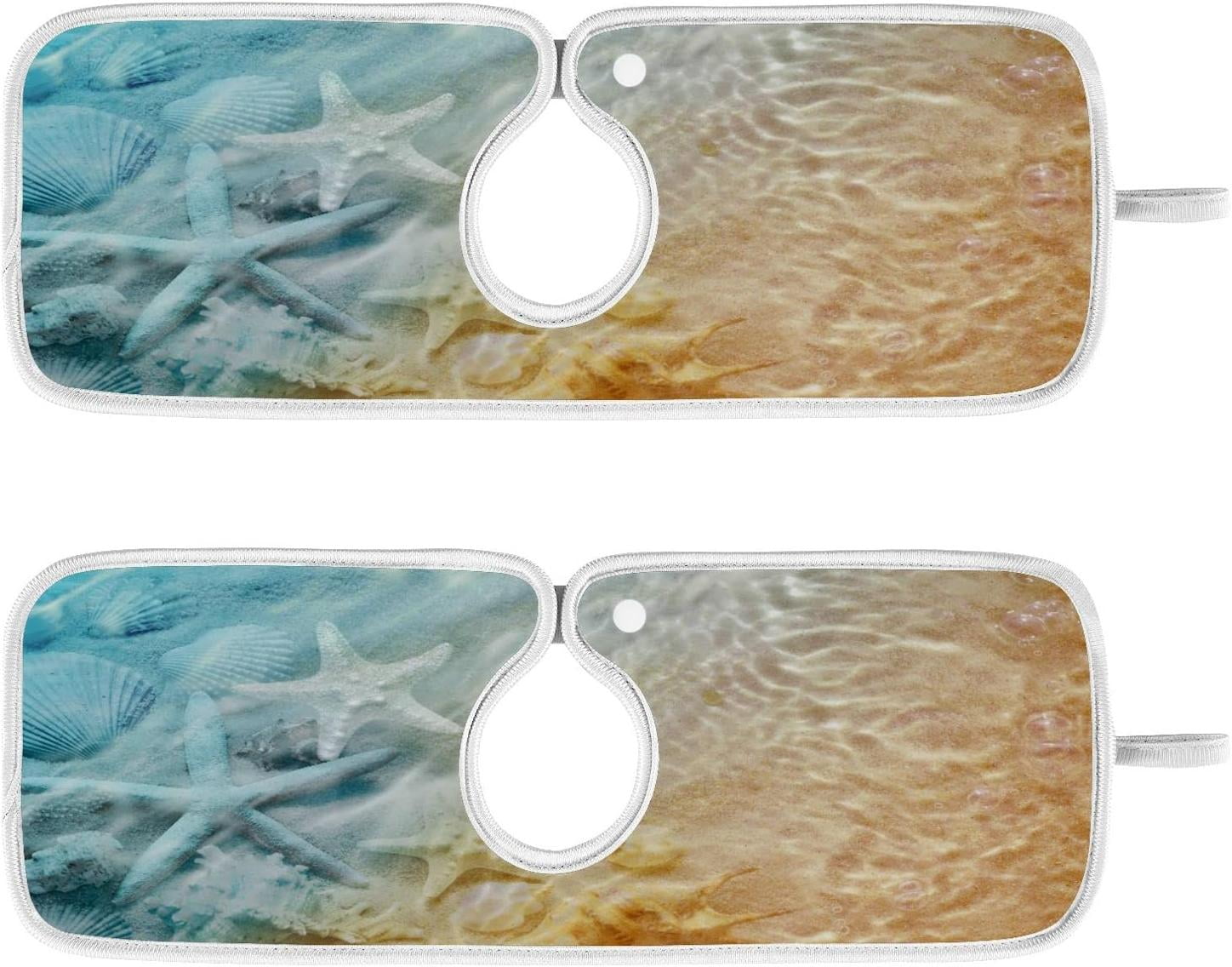 Blue Sea Water Starfish Sink Splash Guard for Faucet 2 Packs Faucet ...