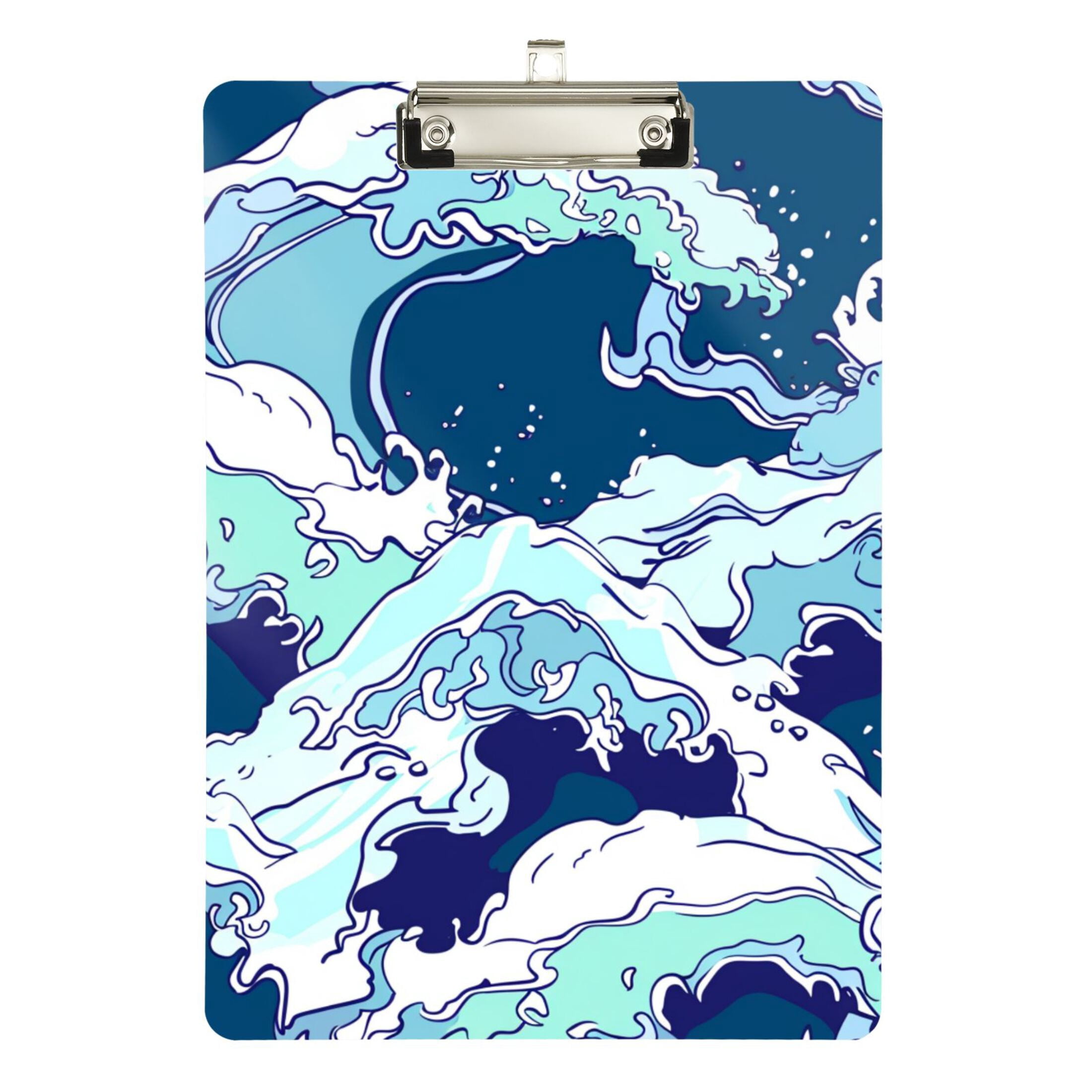 Blue Sea Waves Acrylic Clipboard Drawing Board with Hook Writing Pad ...