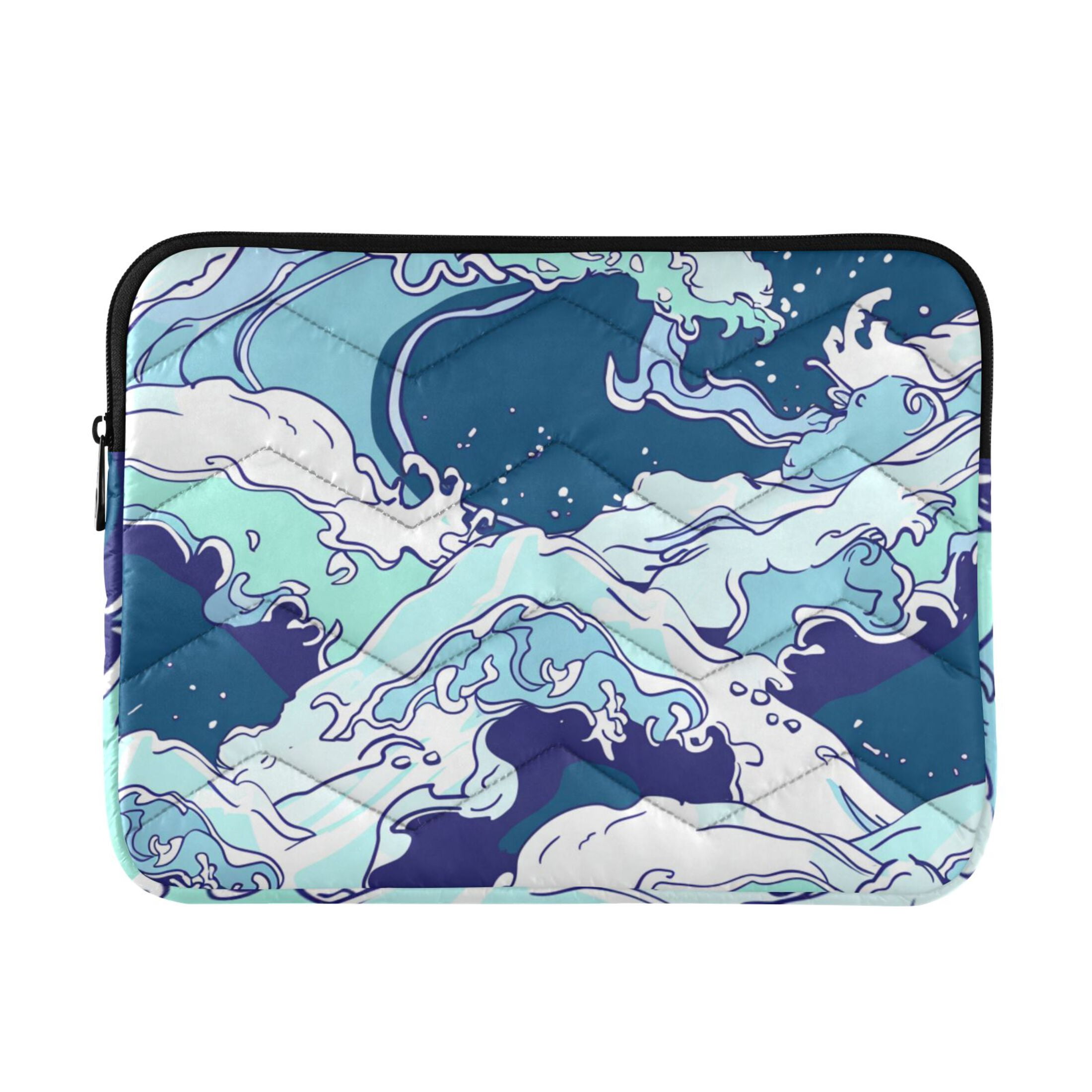 Blue Sea Waves Quilted Laptop Protective Cases Computer Sleeves Tablet ...