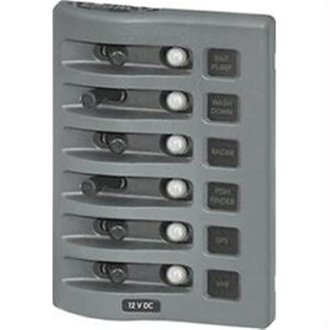 Blue Sea WeatherDeck Water Resistant Circuit Breaker Panel - Gray - 6 ...