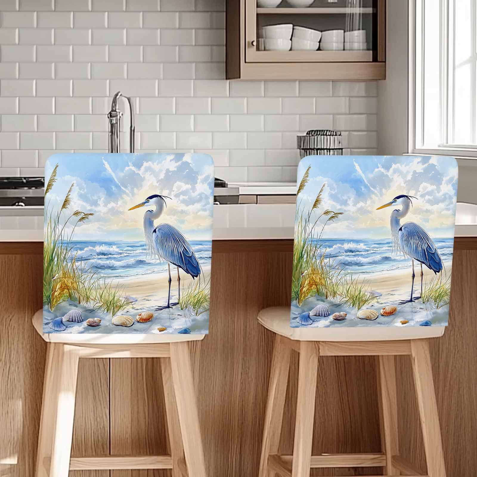 Blue Seabird Sea Wave Blue Sky Reed Seaside Nature Scenery Chair Covers ...