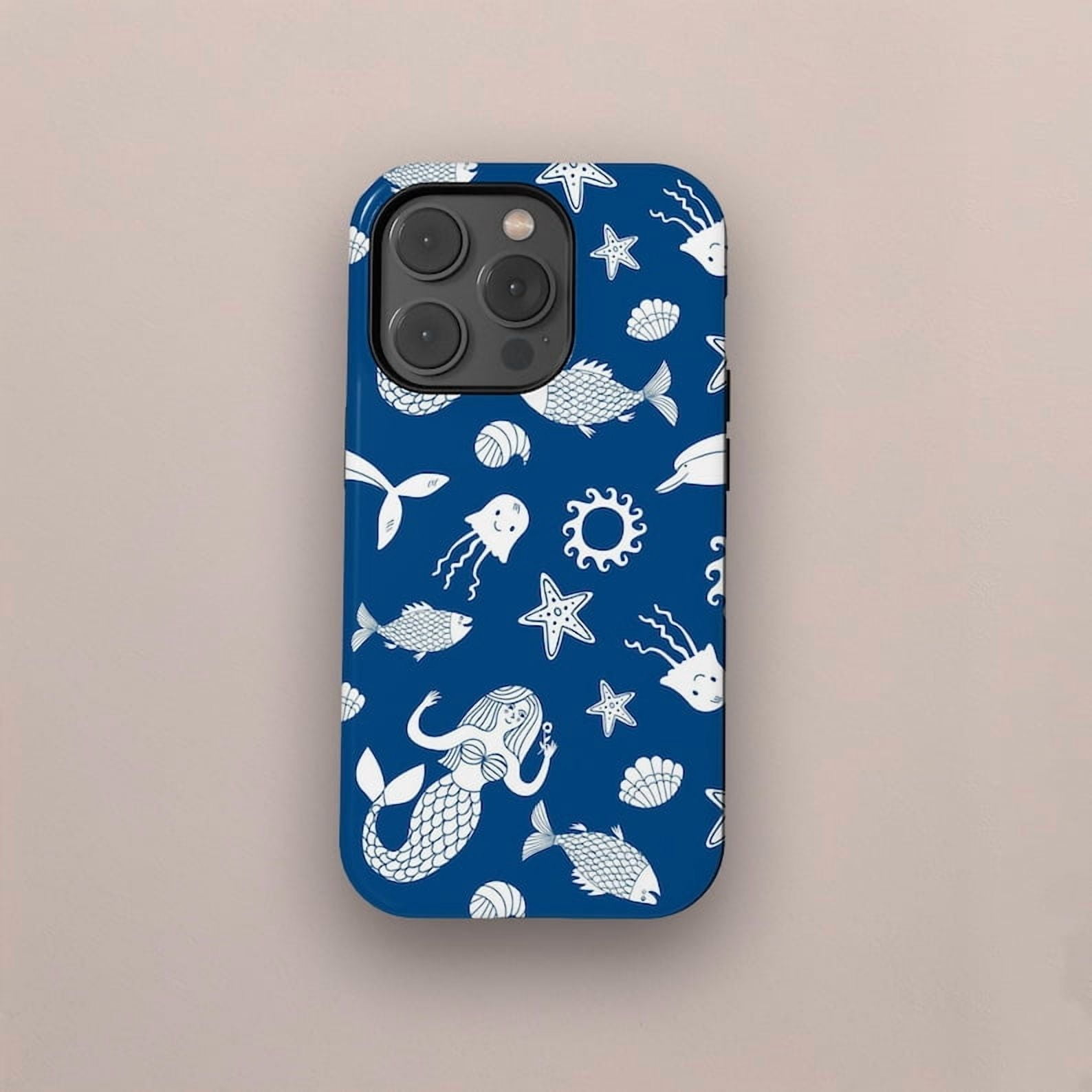Blue Sealife Mermaid Ocean Collage Phone Case Compatible with iPhone 11 ...
