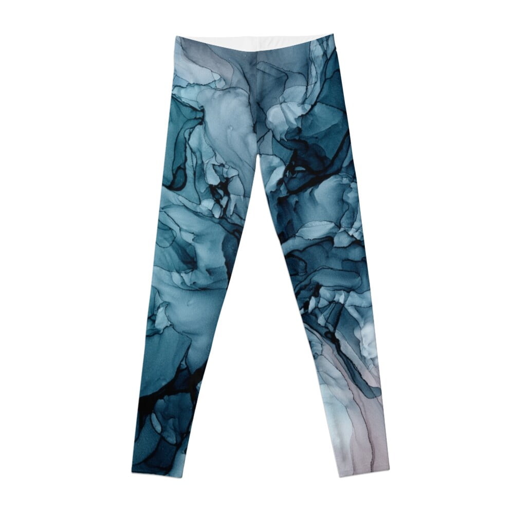 Blue Seas Mauve Sand Abstract Flow PaintingLeggings leggings for ...