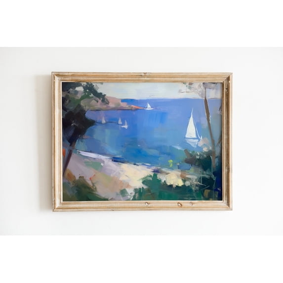 Blue Seascape Soft Aesthetic Blue Apartment Coastal Decoration ...