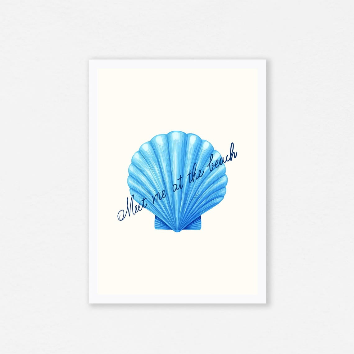 Blue Seashell Coastal Print, Unframed Paper Poster 16x20in - Walmart.com