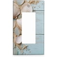 Blue Seashell Coral Light Switch Cover, 1 Gang Rocker/GFCI Wall Plate ...