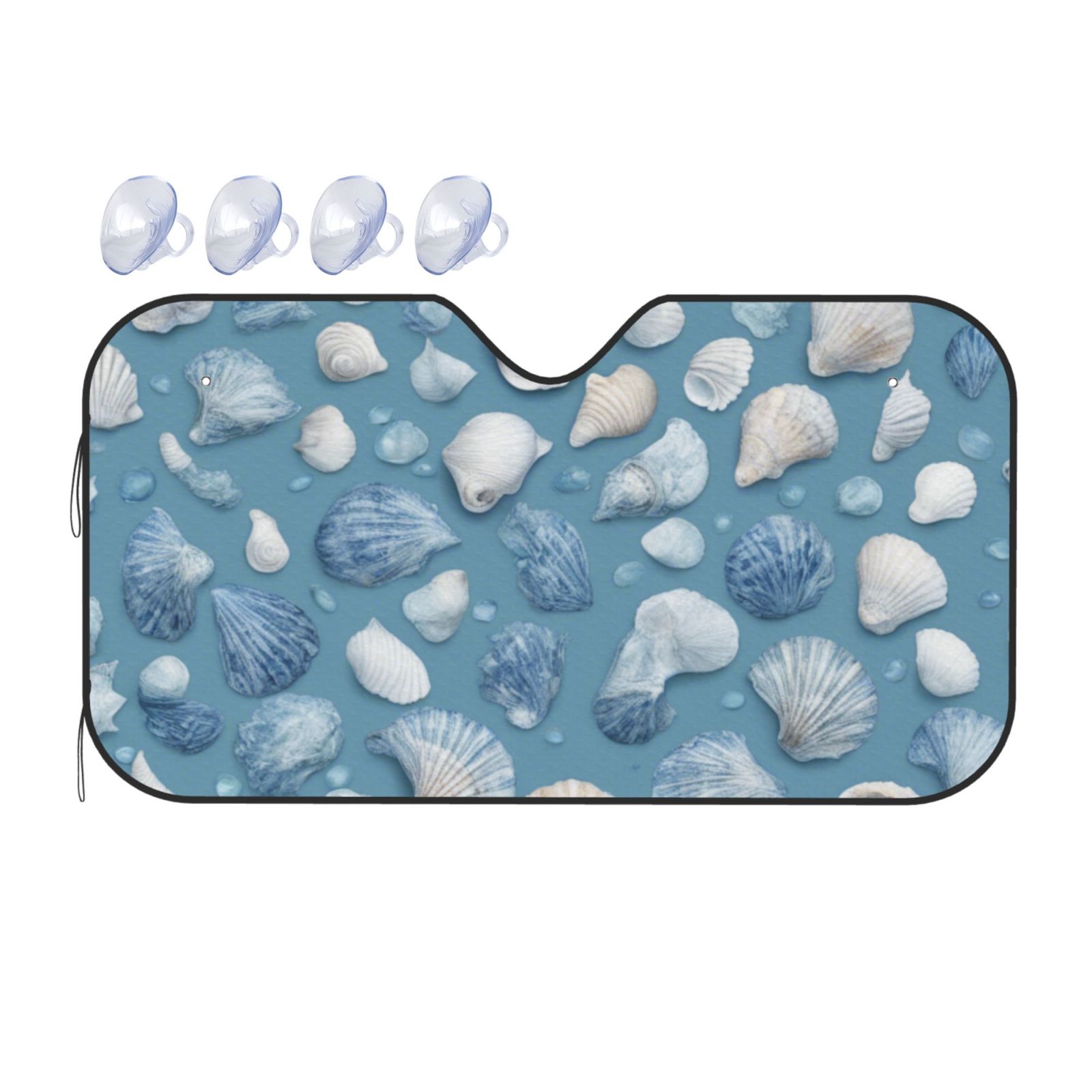 Blue Seashell Design Car Windshield Sun Shade Sun Reflector Sunshade ...