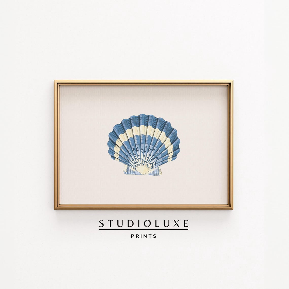 Blue Seashell Vintage Coastal Nautical Poster Unframed Paper Print ...