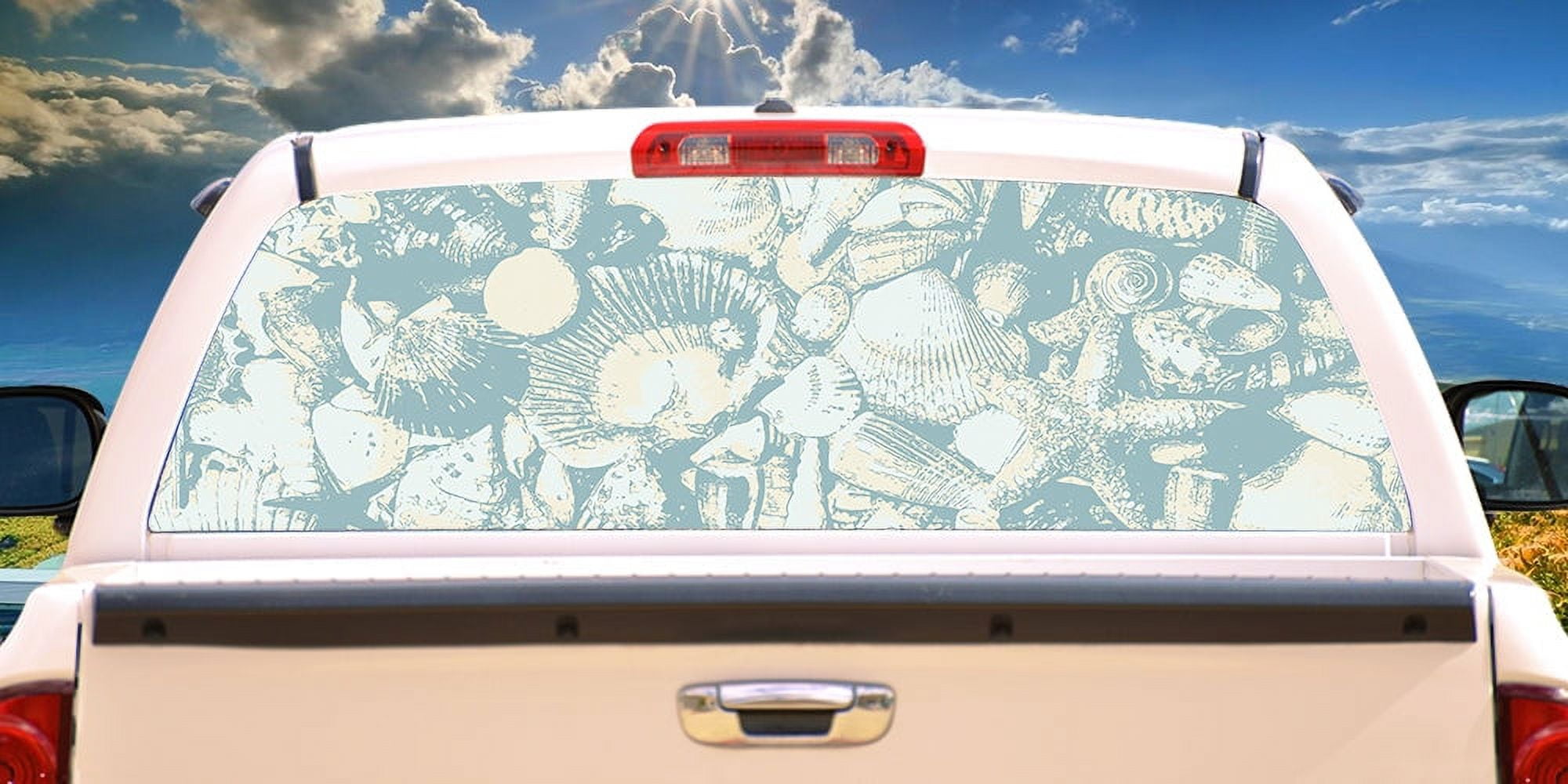 Blue Seashells Rear Window Graphic | HD Truck & Car Back Window Graphic ...