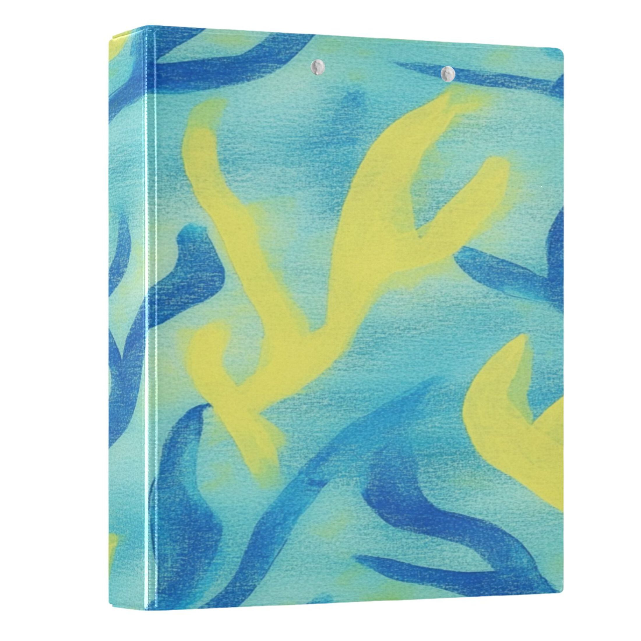 Blue Seaweed Drawing 3 Ring Hardcover Binders 1.5in Round Rings for ...