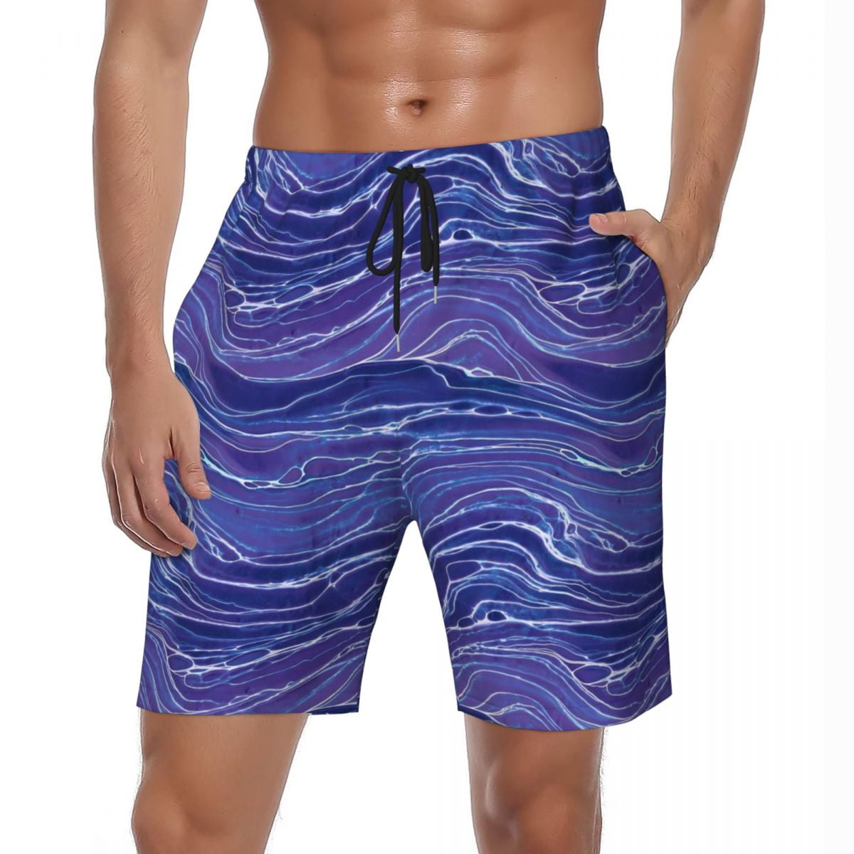 Blue Seigaiha Wave Board Shorts Summer Art Board Short Pants Man Hawaii ...