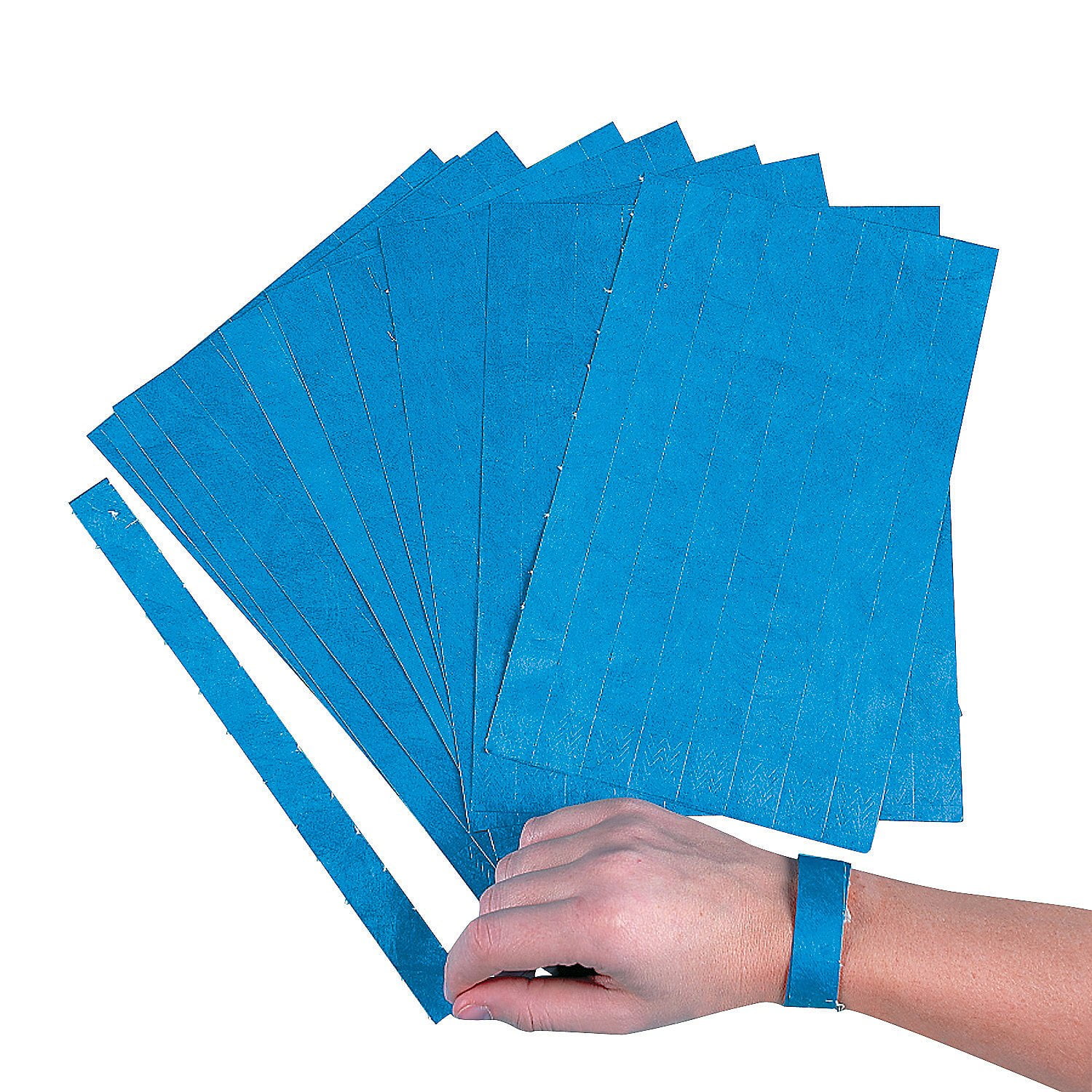 Blue Self-Adhesive Paper Wristbands 100Pc - Ideal for Parties, Events ...