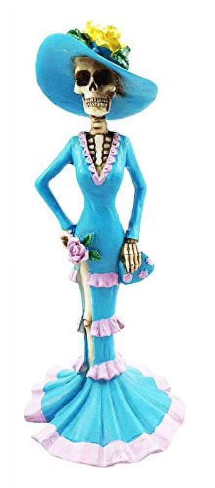 Blue Senorita Upper Class Ballroom Dressed Skeleton Lady Day Of The ...