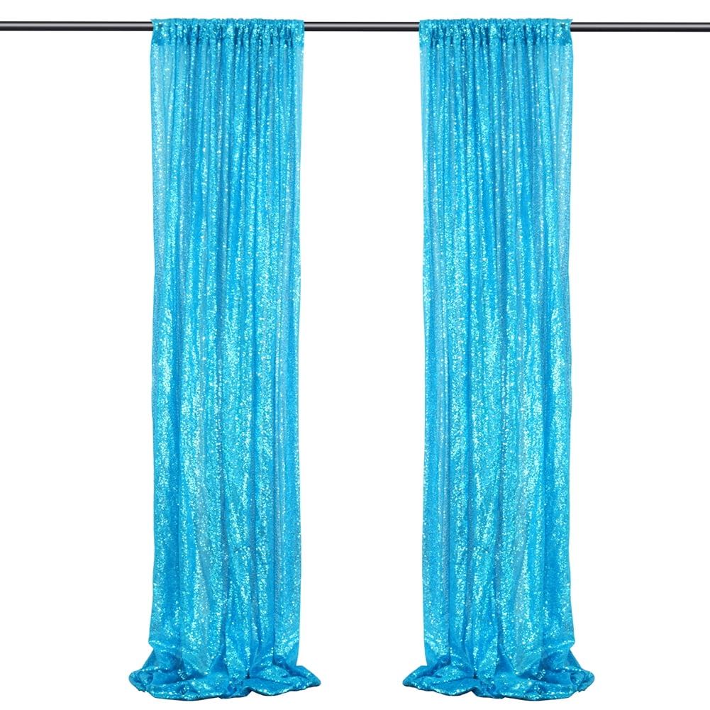 Blue Sequin Backdrop Curtains, 1 Panels Sequin Backdrop, 24"×61" Sequin ...
