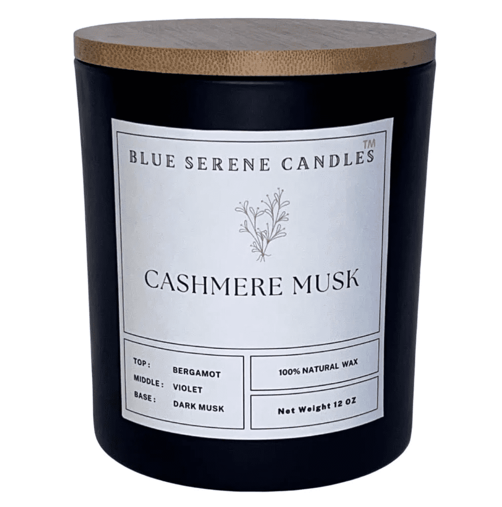 Blue Serene Candles Cashmere Musk-12 oz Organic Candle - Walmart.com