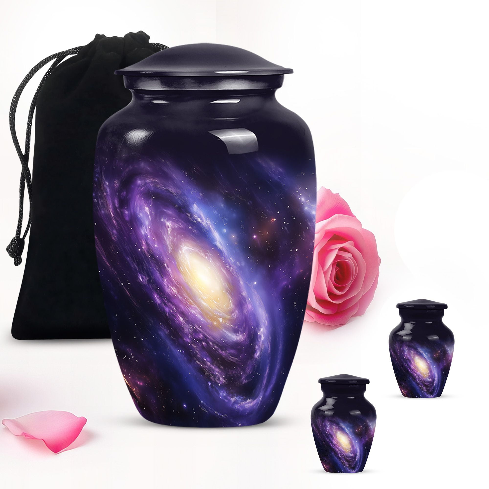 Blue Serenity Galaxy Mini Urn For Ashes For Women & Men - Large Urns For Human Ashes Adult ...