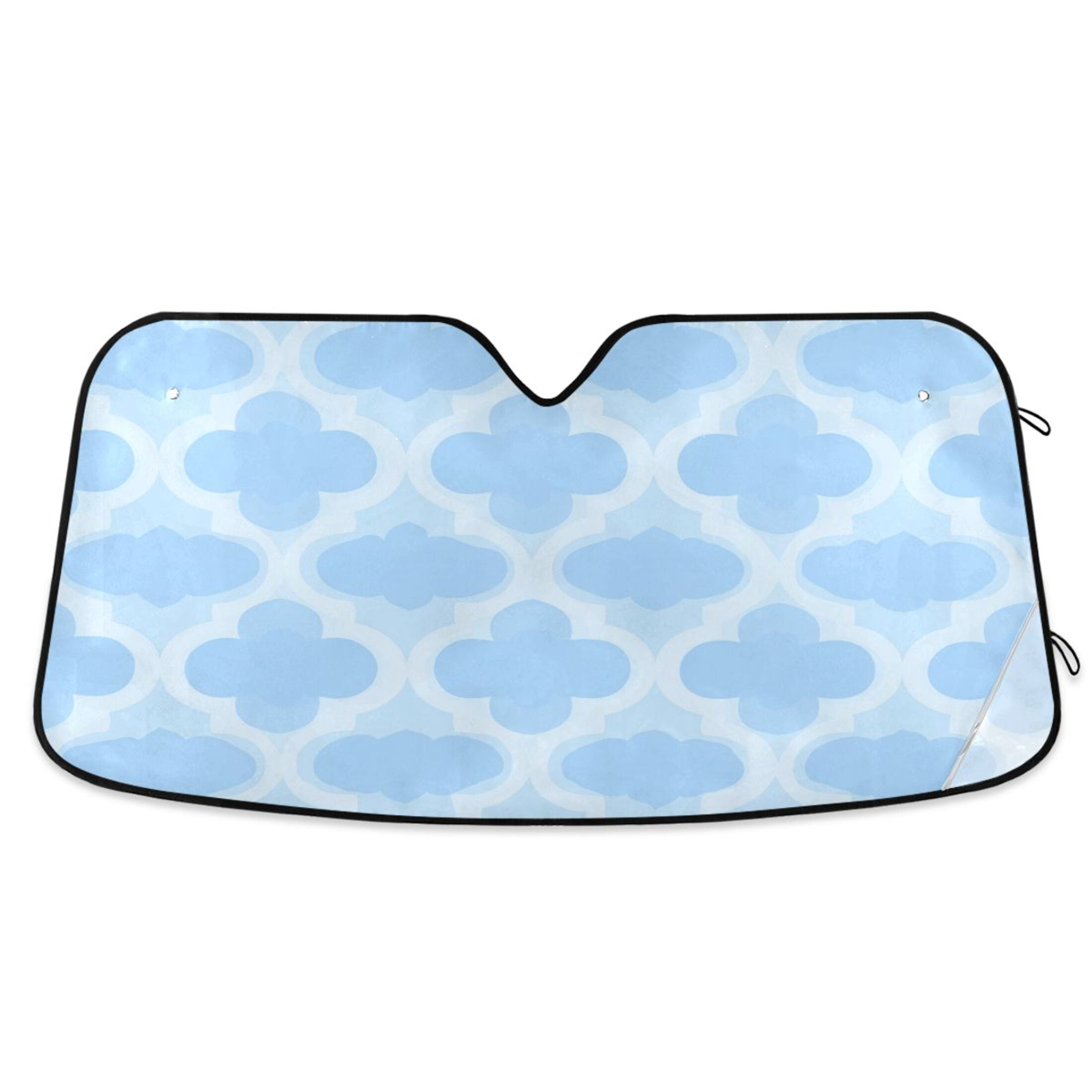 Blue Shade with White Frame Windshield Sun Shade Automobile Visor ...