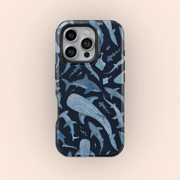 Blue Shark Deep Ocean Art For iPhone 11 to 17 Pro Max Compatible Phone ...