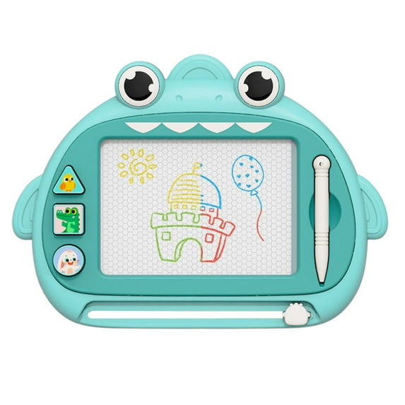 Blue Shark-Shaped Magnetic Drawing Board With Reusable Surface And Four ...