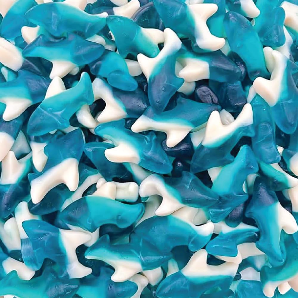 Blue Sharks Gummy Candy MFF30 | 1 Pound Bag | Blue Raspberry Flavor ...