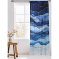 Blue Sheer Curtains 108 Inch Long 1 Panel Gradient Ripple Abstract ...