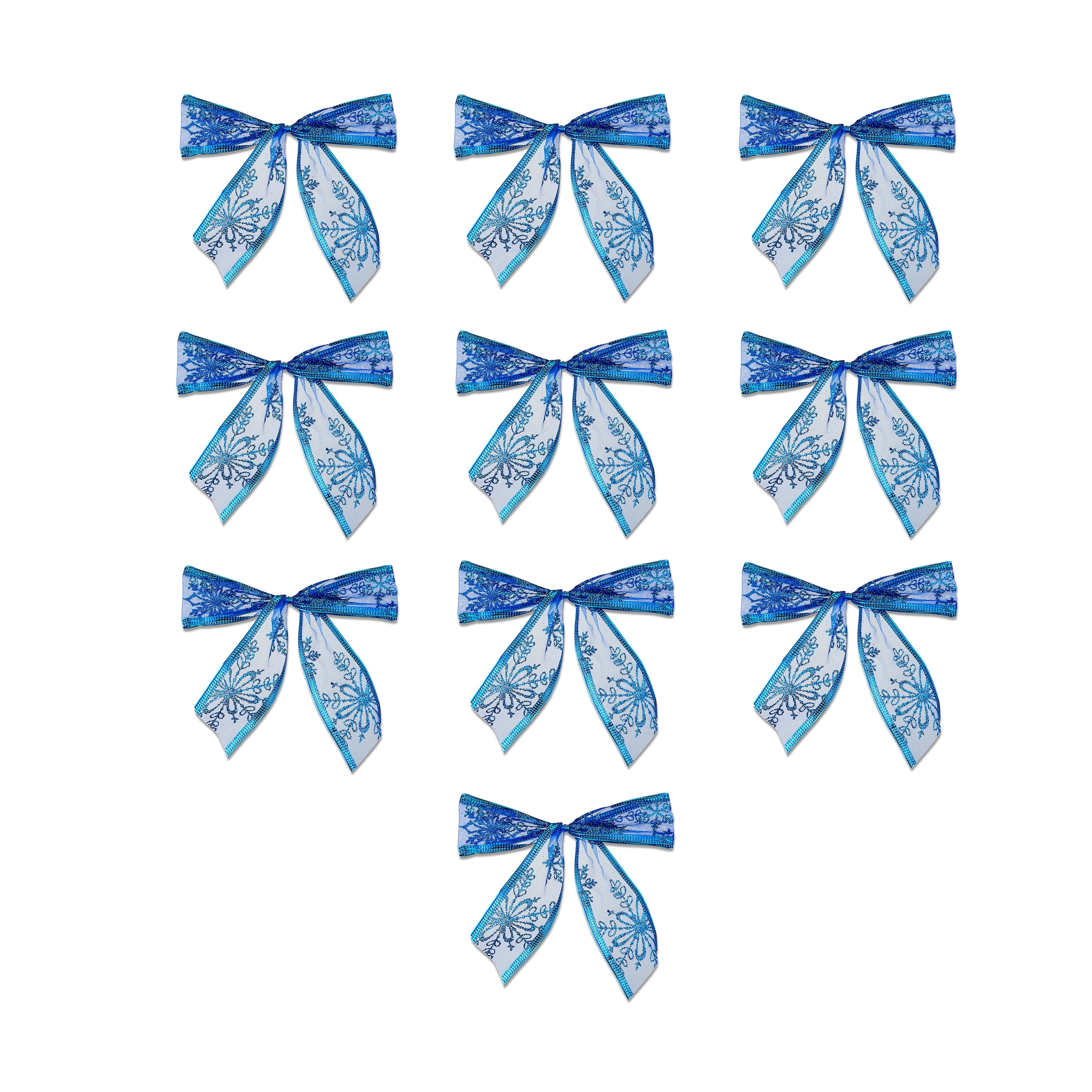 Blue Sheer Nylon Christmas Bows, 10 Count, by Holiday Time - Walmart.com