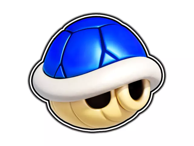 Blue Shell Power Up Waterproof Sticker Phone Decal Water Bottle ...