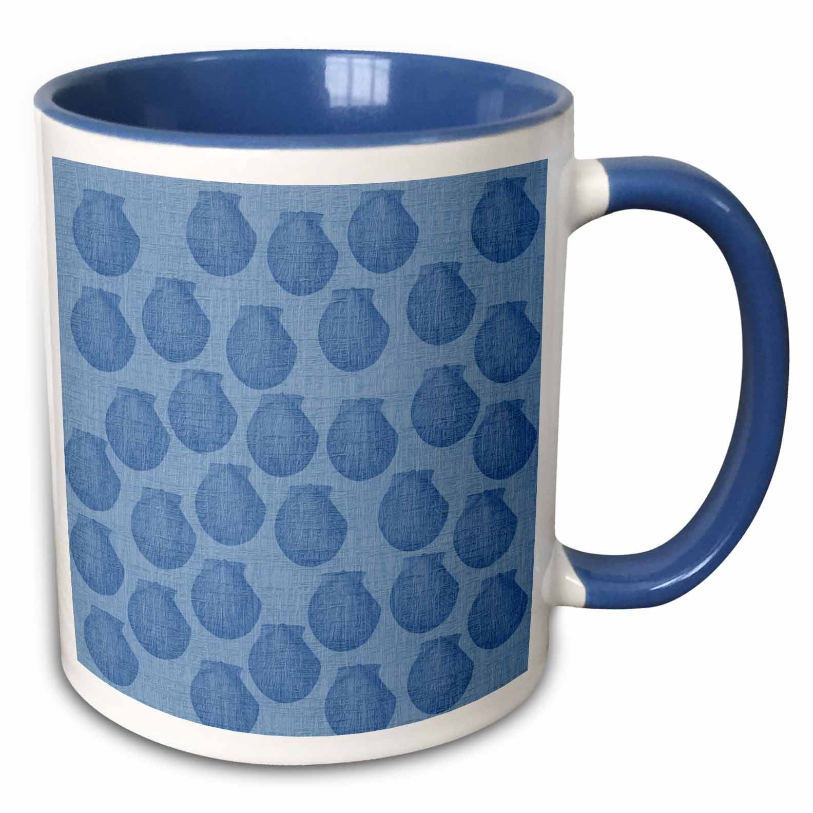 Blue Shells vintage beach theme art 15oz Two-Tone Blue Mug mug-123470 ...