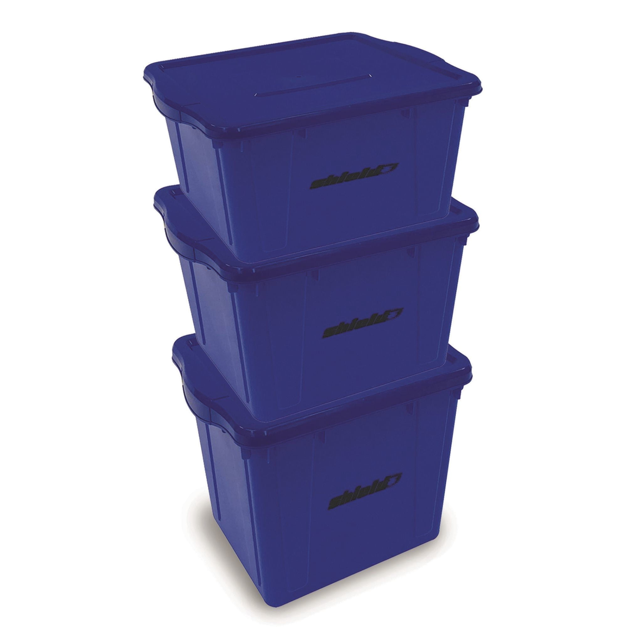 Blue Shield Deluxe Storage Bins with Lids (Set of 3) - Walmart.com