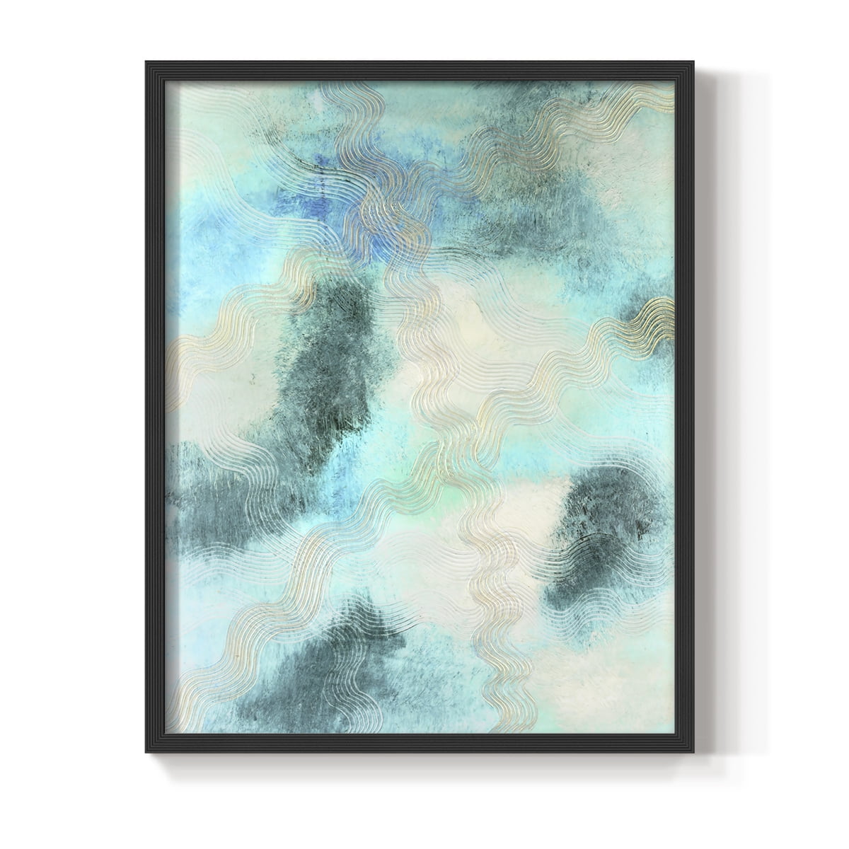 Blue Shift II Framed Print in Black Solid Wood Framed Print No Nail ...