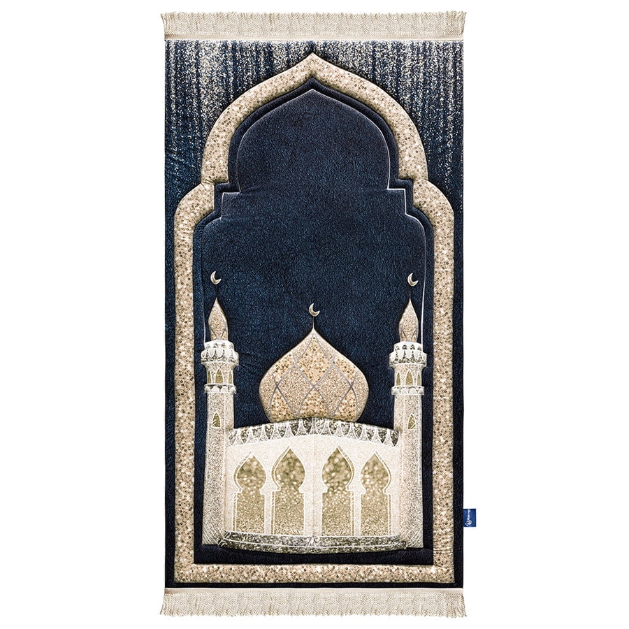 Blue Shimmer Premium Prayer Mat - Walmart.com