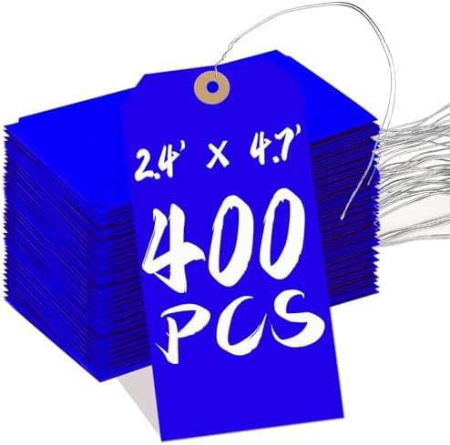 Blue Shipping Tags, 4 3/4 x 2 3/8 inches Label Hang Tags with ...