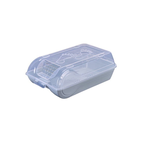 Blue Shoe Storage Box Organizer With Transparent Design, Stackable ...