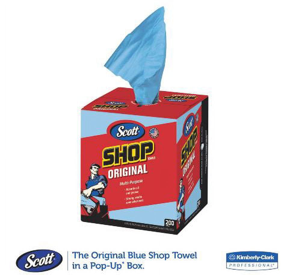 Blue Shop Towels in a Box - 200 Sheets - Walmart.com