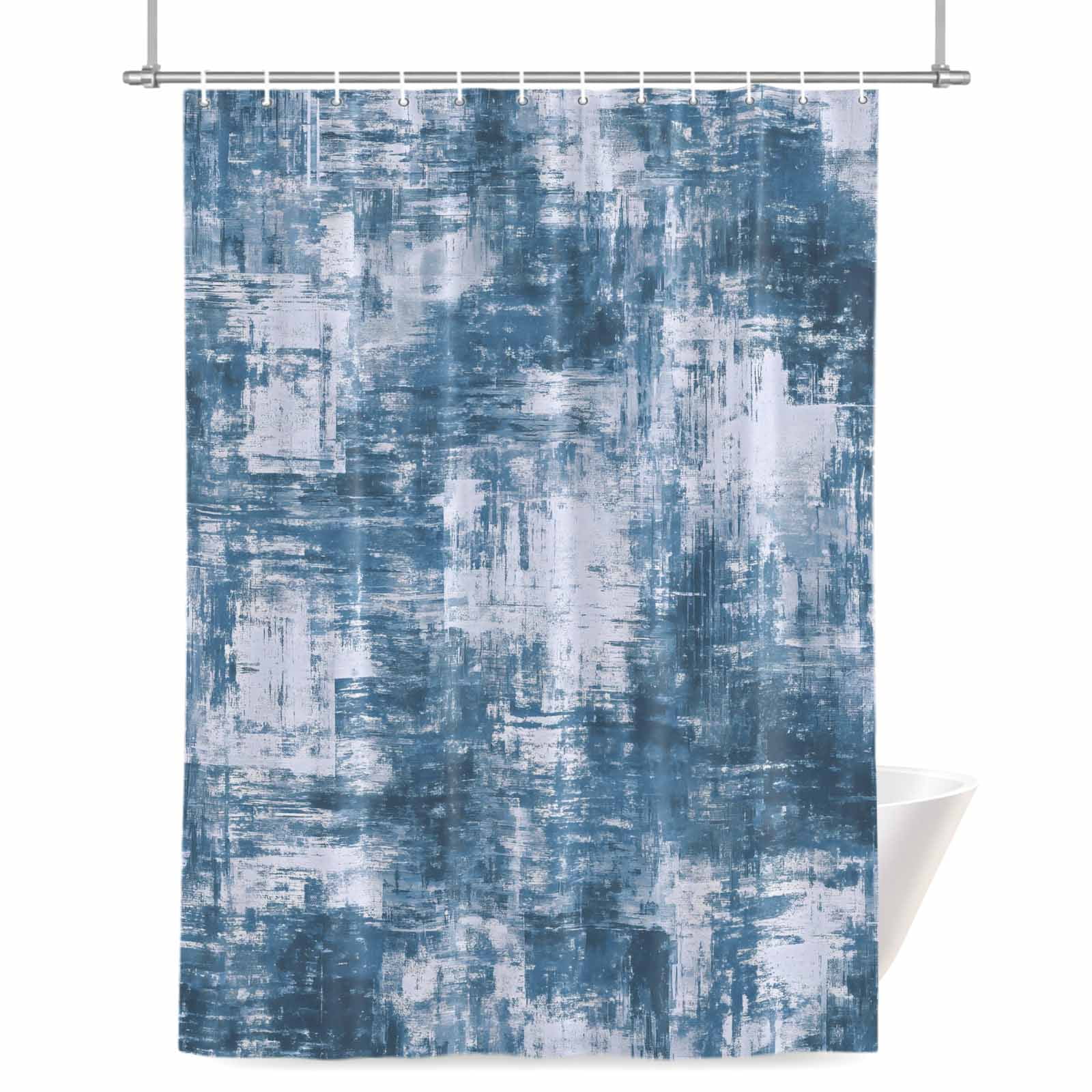 Blue Shower Curtains for Bathroom, Modern Abstract Gradient Blue ...