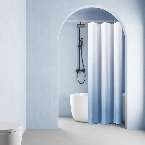 Blue Shower Curtains for Bathroom Blue and White Ombre Curtains for ...